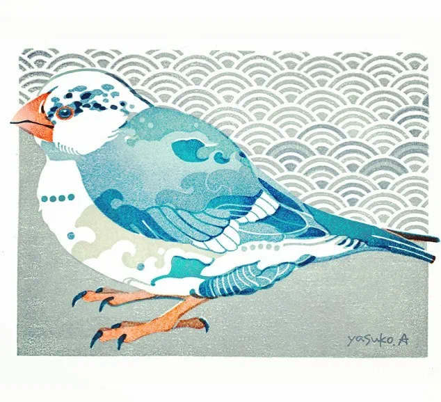 日本艺术家 Yasuko Aoyama 拥有细腻色彩的版画作品.