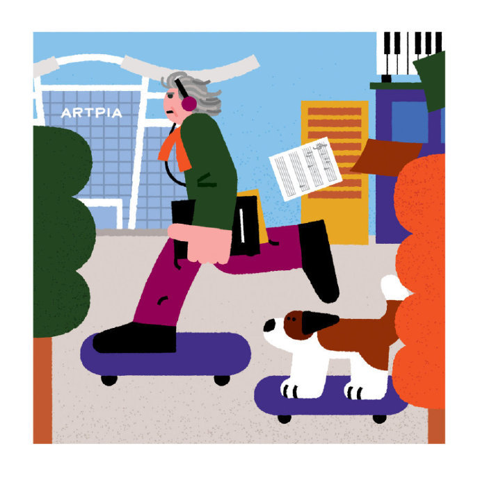 夸张的人物插画，插画师 Daye Kim__财经头条