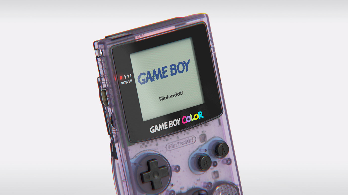 Nintendo Game Boy Color - CGI 任天堂复古游戏机设计