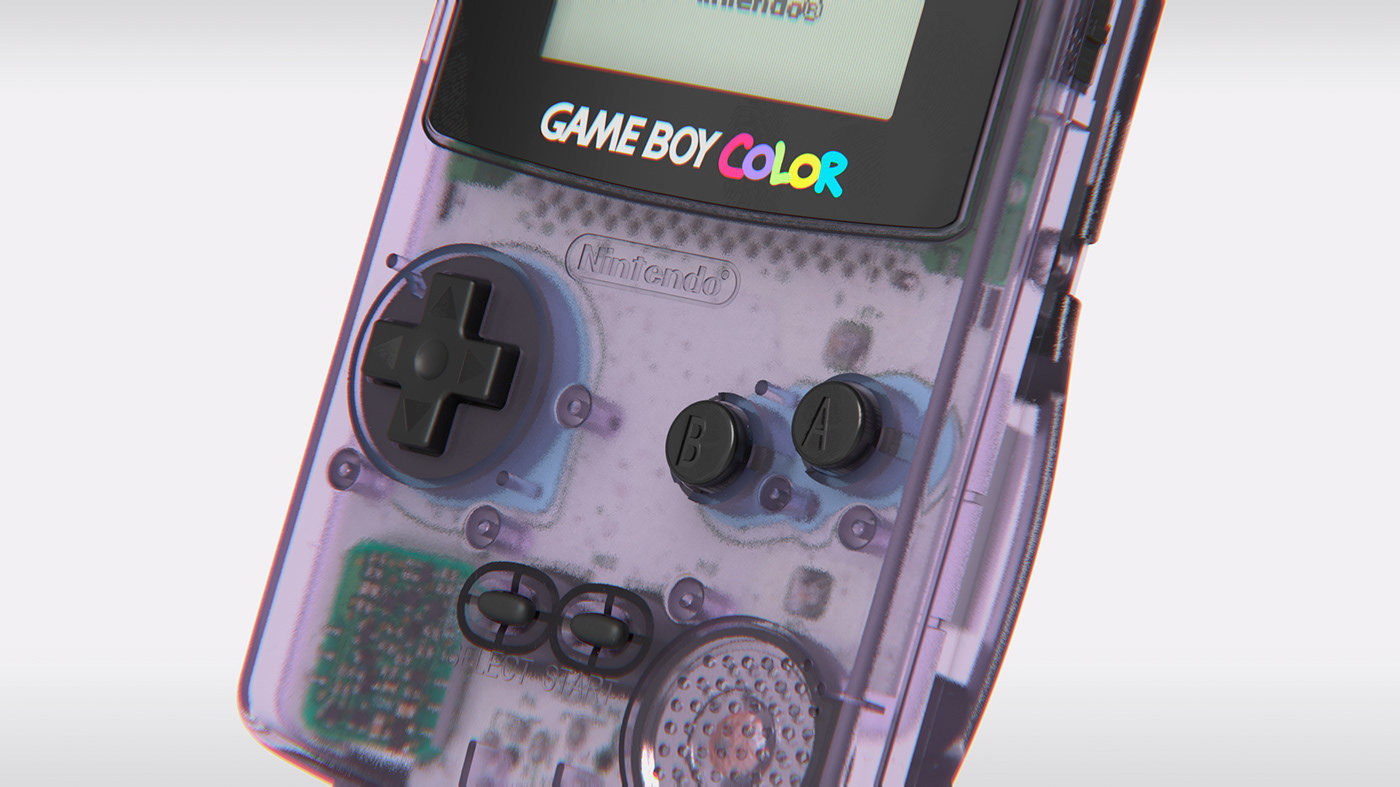 Nintendo Game Boy Color - CGI 任天堂复古游戏机设计