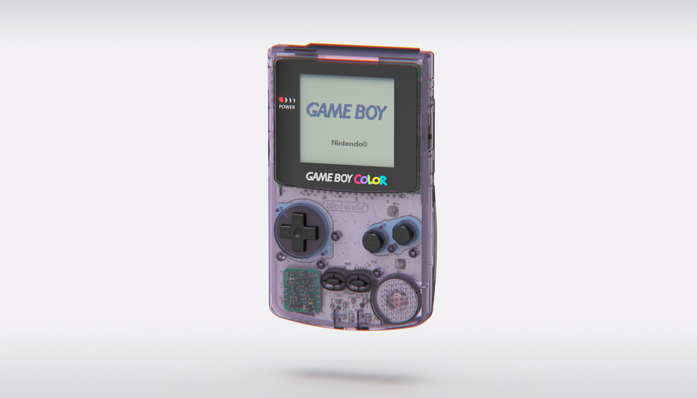 Nintendo Game Boy Color - CGI 任天堂复古游戏机设计