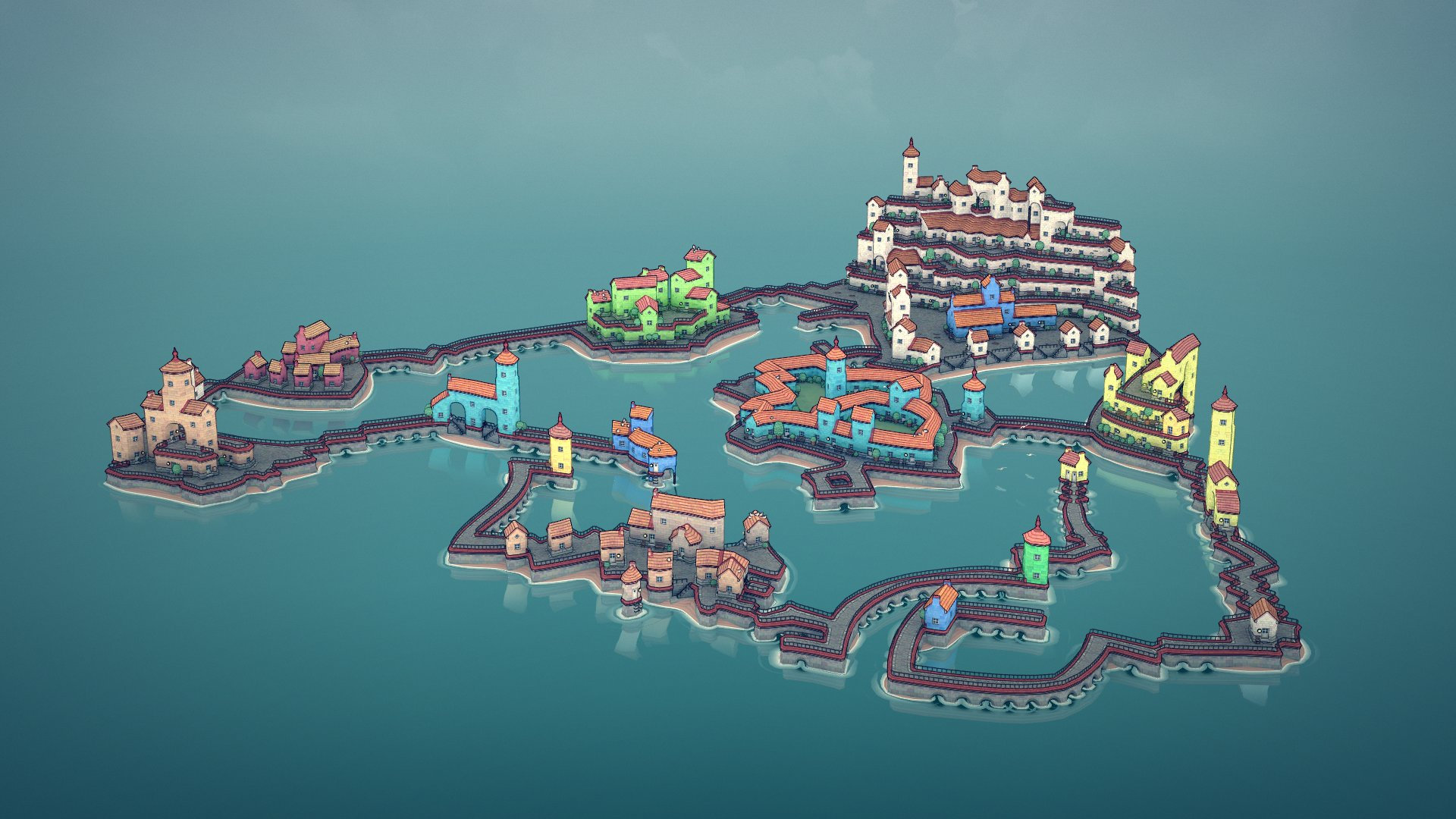 一些来自《Townscaper》的玩家作品