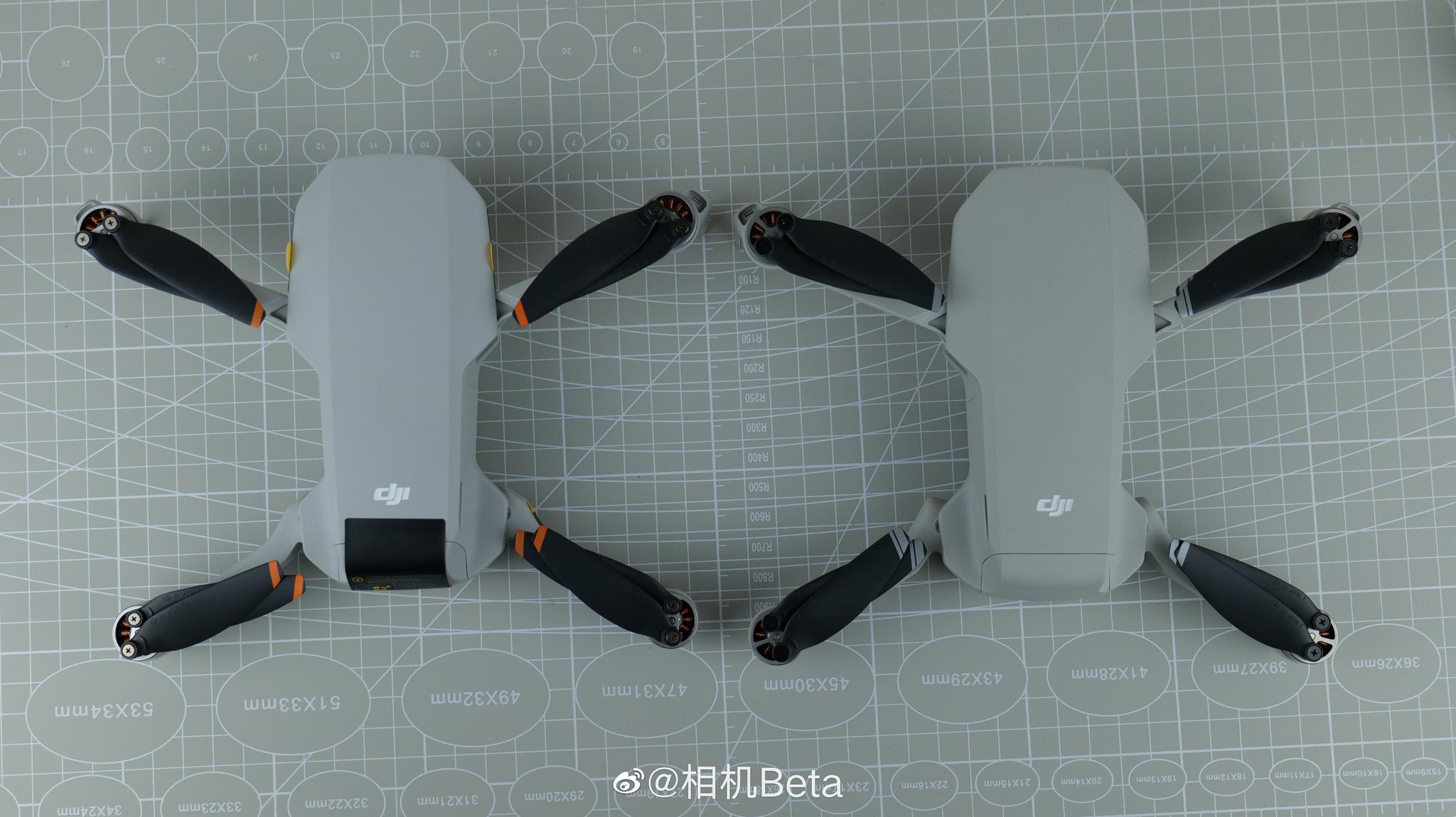 大疆DJI Mini2真机上手图 vs Mavic Mini 。与一代比外观变化不大|大疆|一代|遥控器_新浪新闻