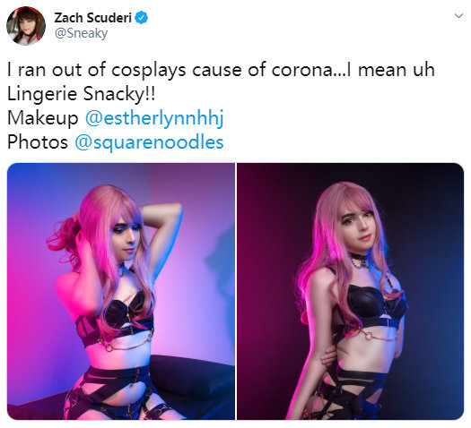 C9战队前AD选手Sneaky的最新女装作品，这该死的甜美