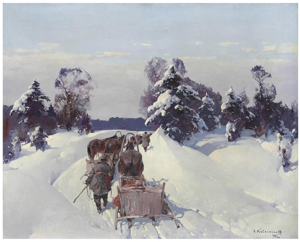 雪景（俄罗斯画家Stepan Kolesnikov作品）