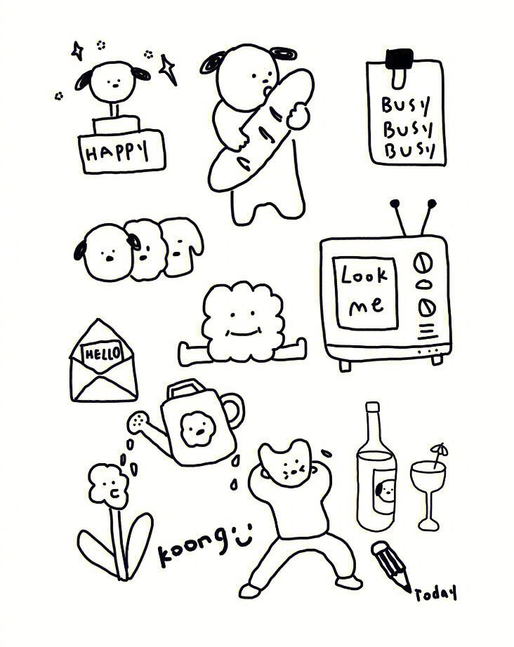 一些可可爱爱的简笔画手帐