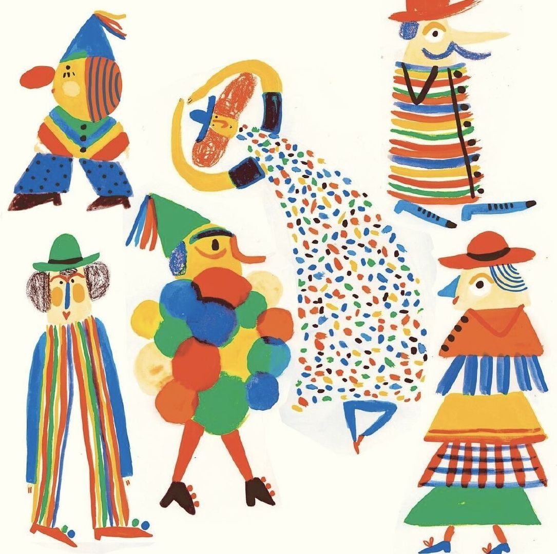 插画师 Jana Glatt 趣味人物绘画，高饱和度配色，充满奇思妙想.