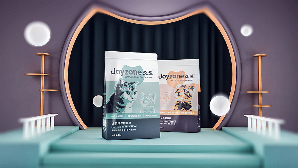 Joyzone久生宠物猫粮品牌包装设计 ：沐拾设计马爽