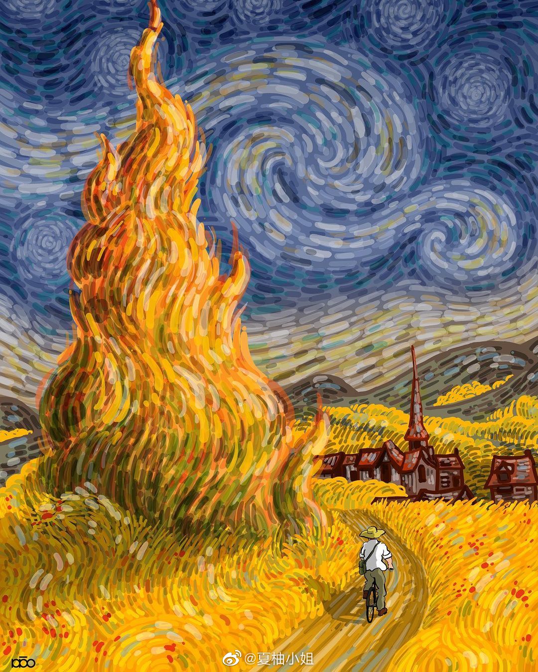 梵高印象系列插画alireza karimi moghaddam