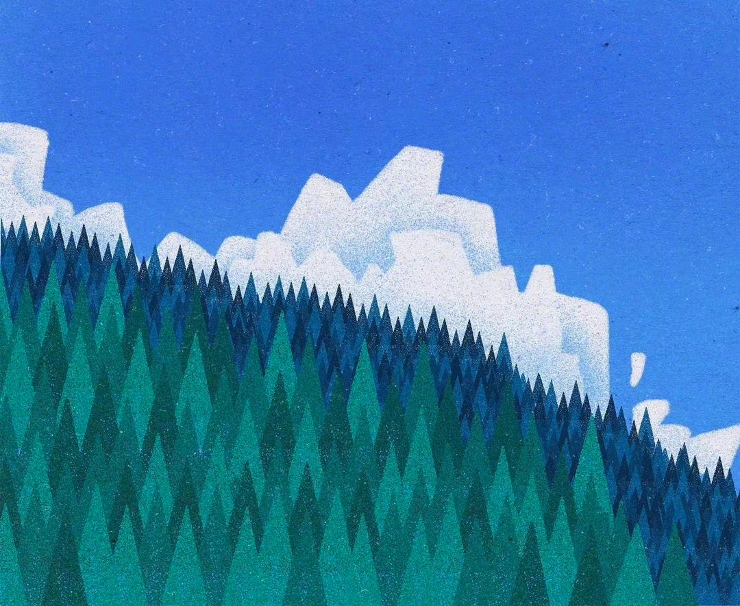 果然，蓝色这个色彩，充满了神秘和静谧的氛围 插画｜Minghan__财经头条