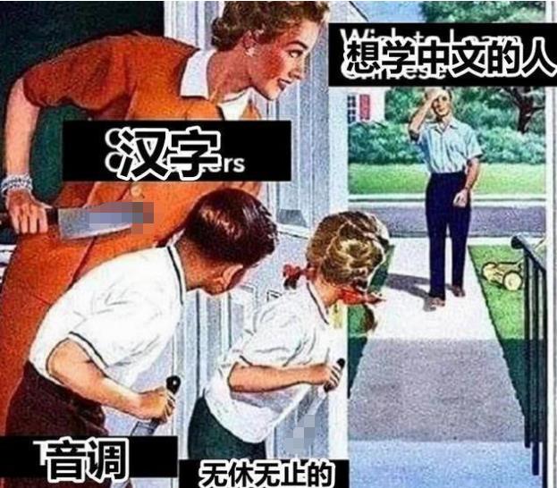 外国人用一组梗图诠释中文难学，图片很写实，网友：终于轮到你们