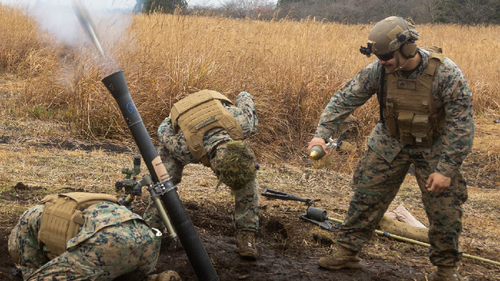 美国海军陆战队使用M252 - 81毫米迫击炮系统|迫击炮|系统|81毫米_新浪新闻