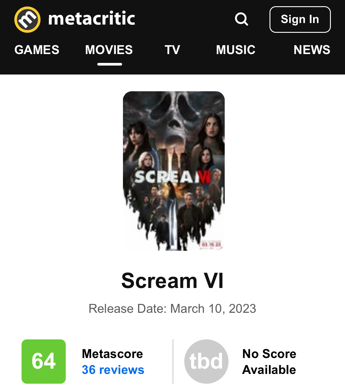 《惊声尖叫6》口碑解禁，烂番茄目前有97条评价好评率80%……__财经头条