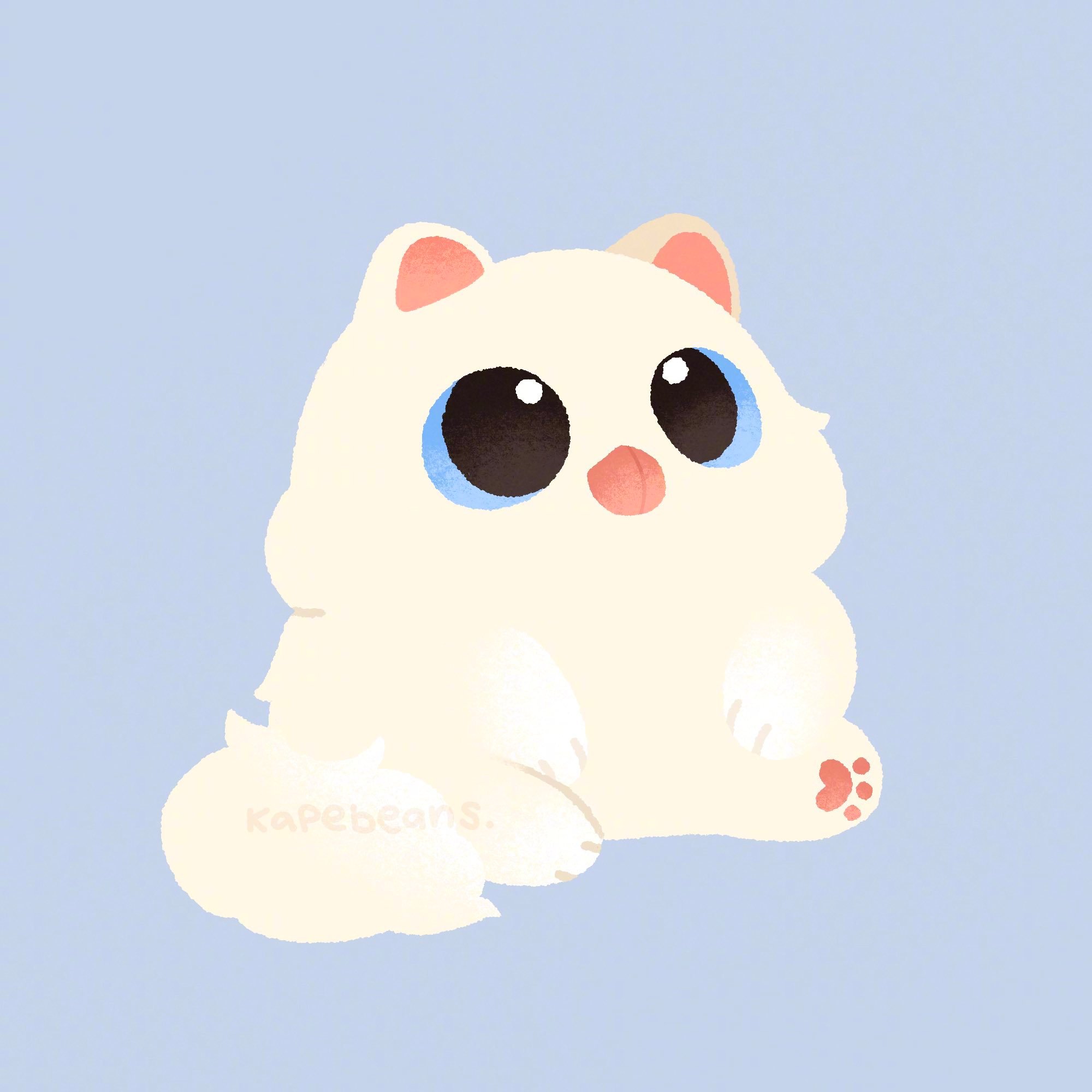 这猫猫的画风真是太可爱了 .Twitter：kapebeansies