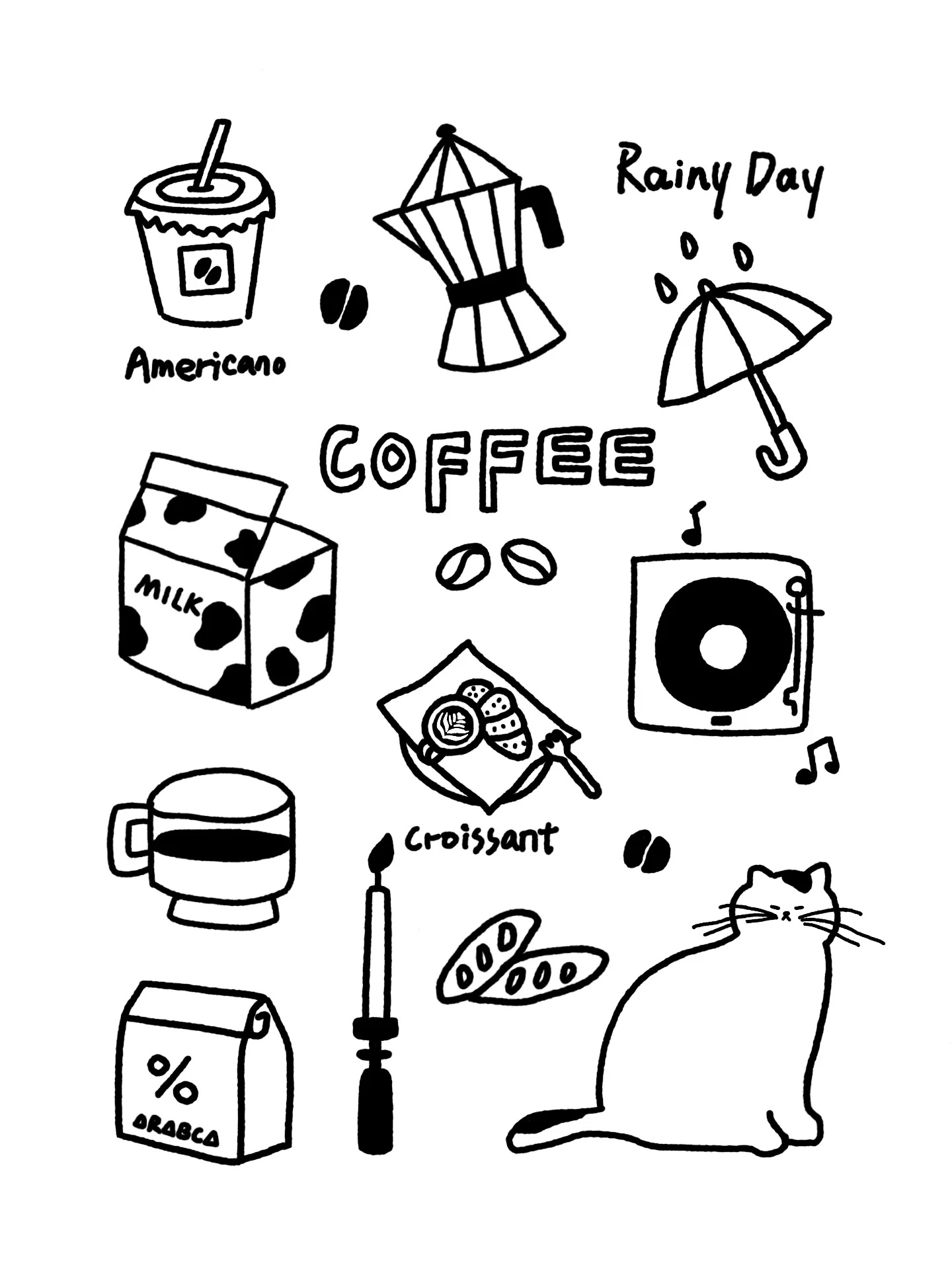 一组超可爱的简笔画参考，可以用来练手！__财经头条