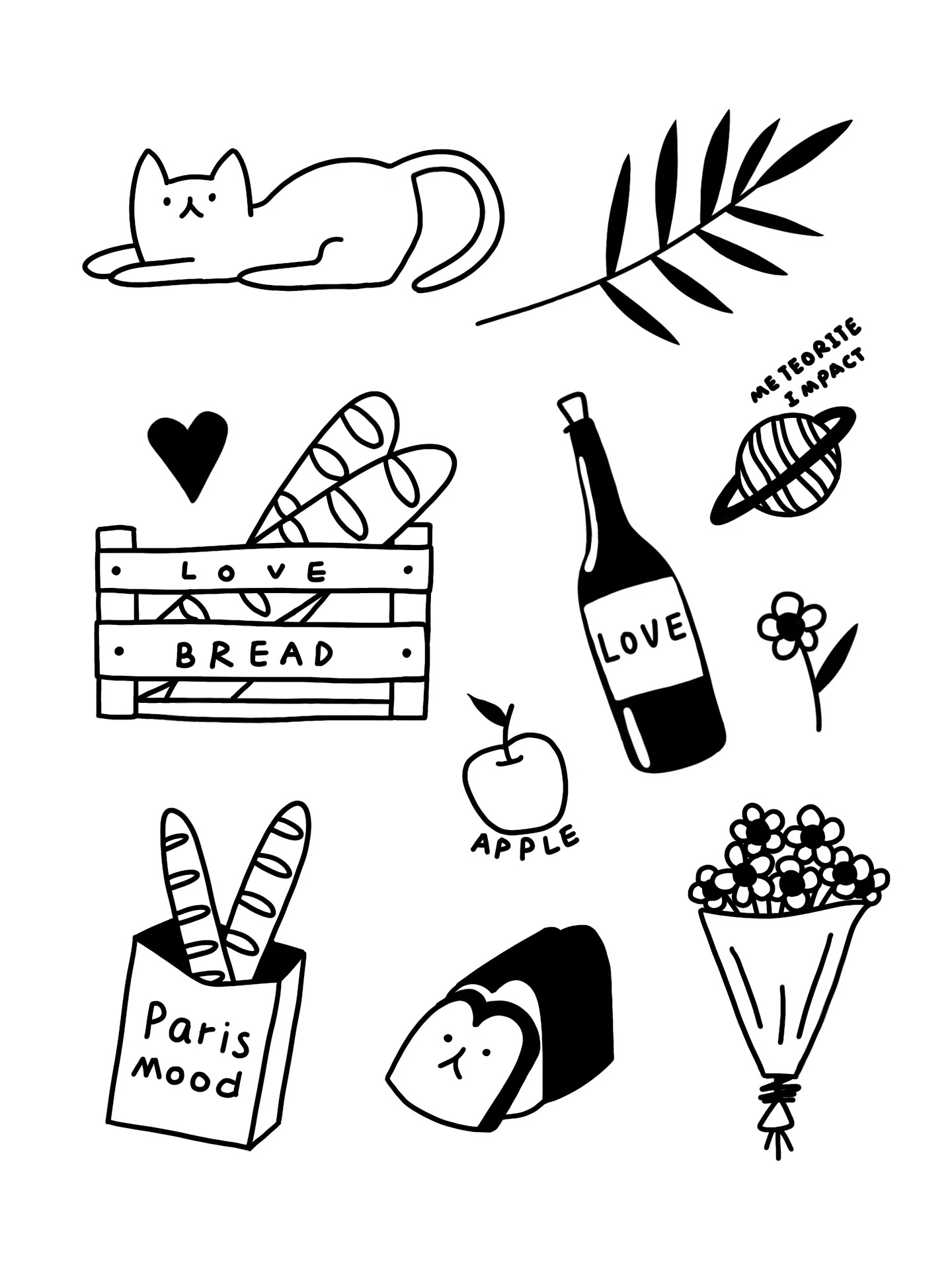 一组超可爱的简笔画参考，可以用来练手！__财经头条