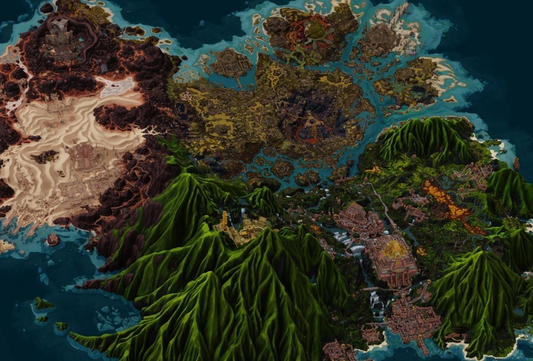 游戏设计师Kruithne制作的艾泽拉斯3D地图……