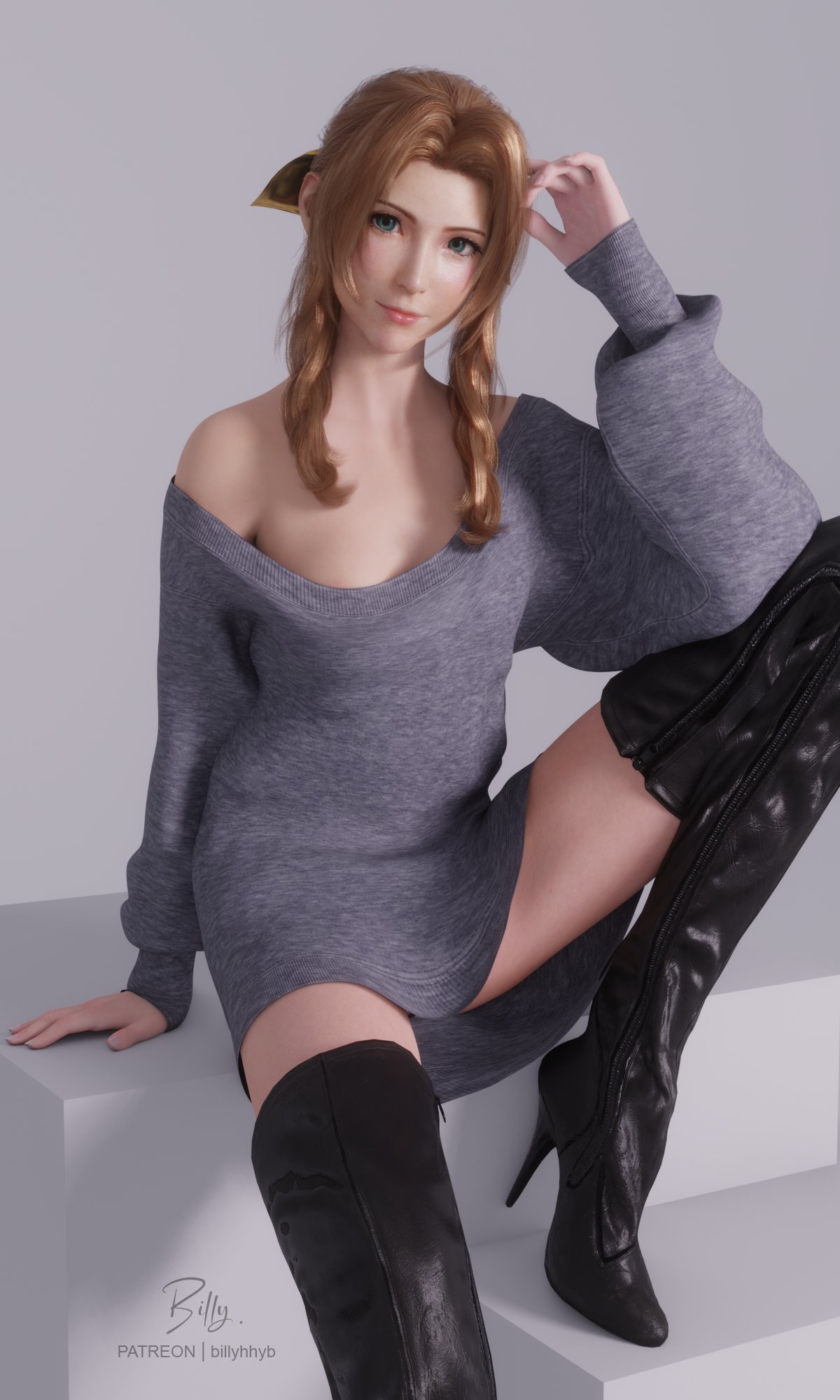 推特3D艺术家Billyhhyb渲染的蒂法和爱丽丝