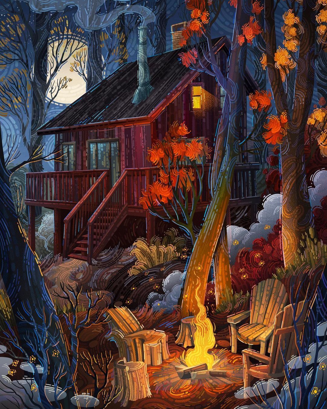 插画师Olya Luki作品的很有意思 除了一眼看过去的大场景……__财经头条