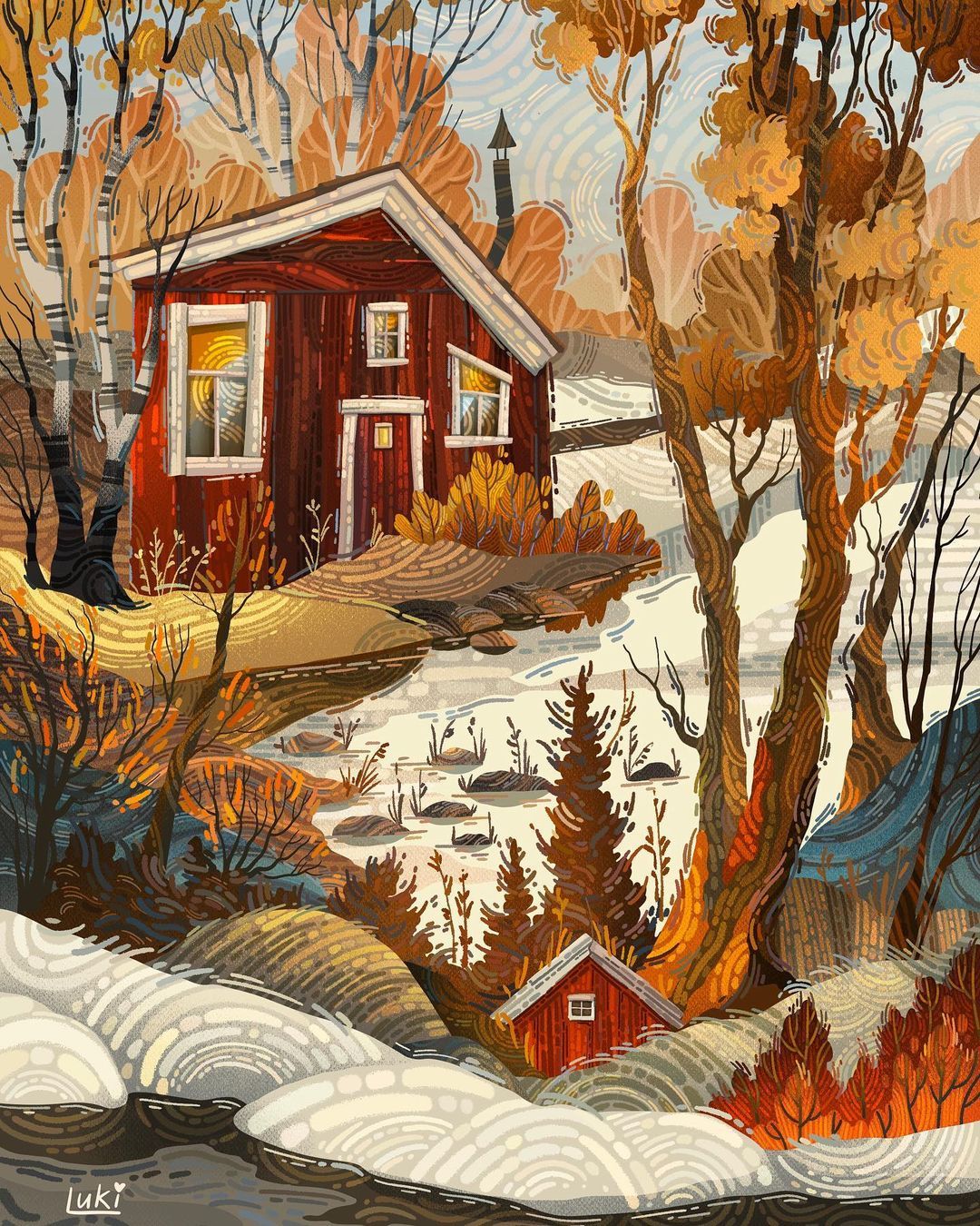 插画师Olya Luki作品的很有意思 除了一眼看过去的大场景……__财经头条