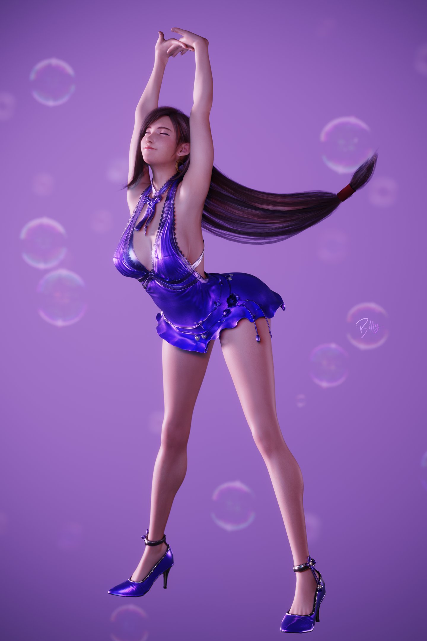 推特3D艺术家Billyhhyb渲染的蒂法和爱丽丝