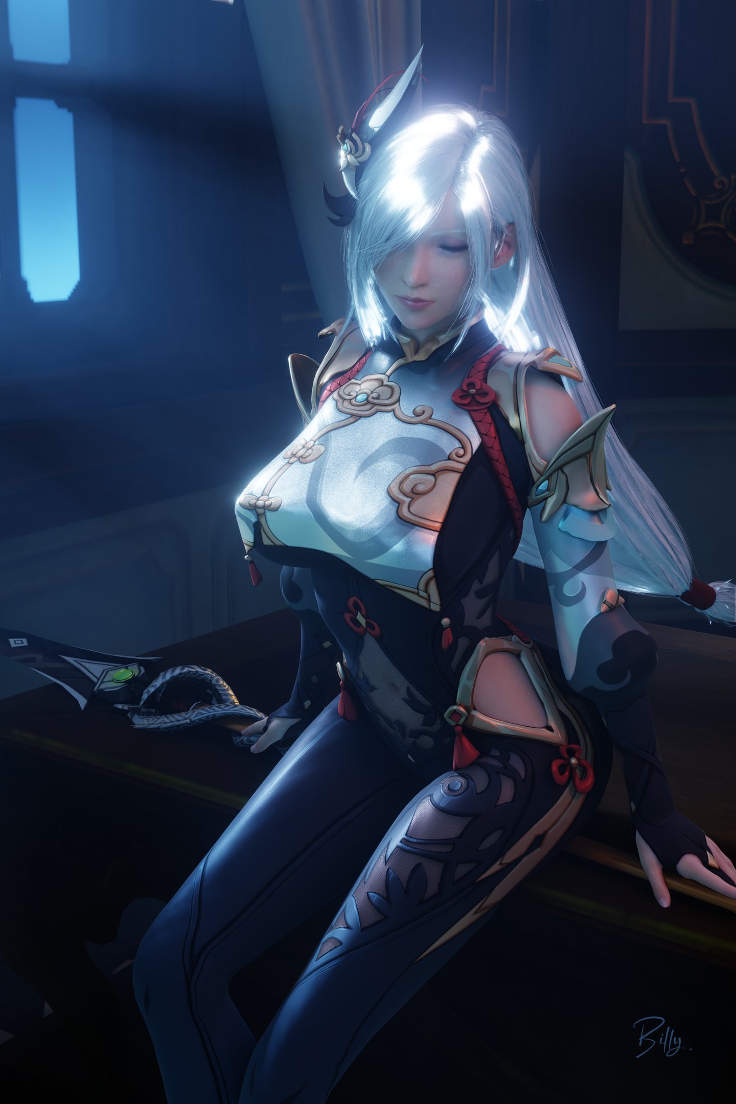 推特3D艺术家Billyhhyb渲染的蒂法和爱丽丝