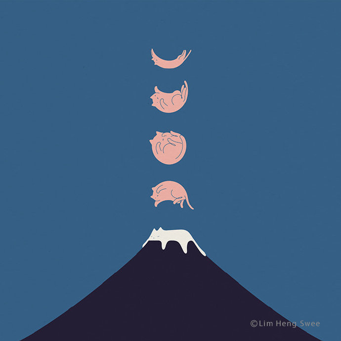 马来西亚插画师 林行瑞 （Lim Heng Swee） 有关猫咪的创意插画……__财经头条