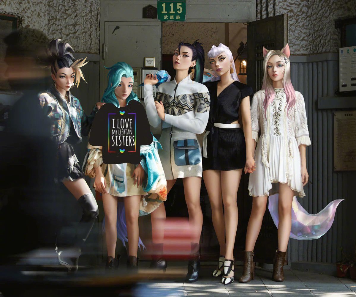 KDA女团合照 太喜欢这种画风了 CR:whal3r