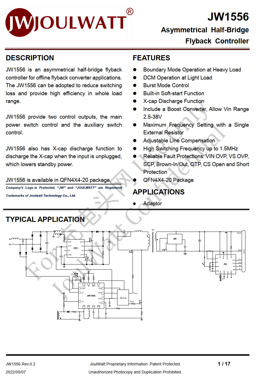 杰华特发布适合PD3.1应用的高性能非对称半桥控制器JW1556__财经头条