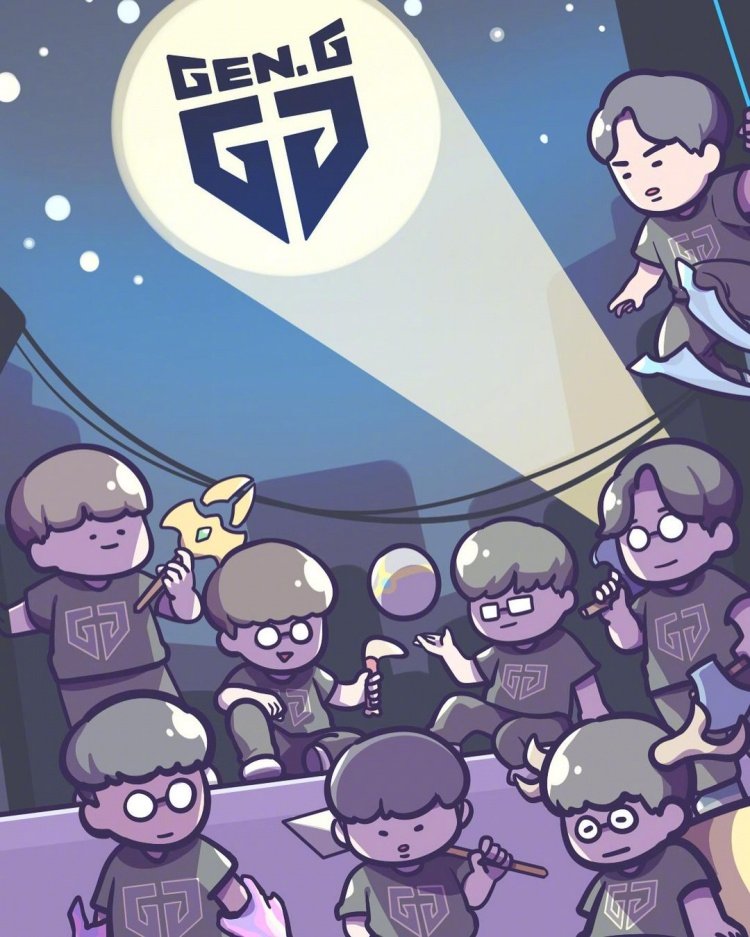 LCK官方漫画壁纸第二期 分别为DRX、GEN、HLE、T1、DK……