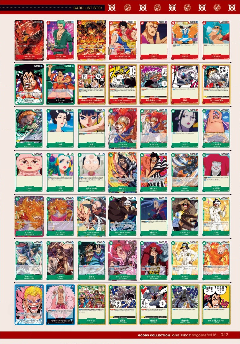 海贼王卡牌游戏 ST01~ST07全427种全集图……__财经头条
