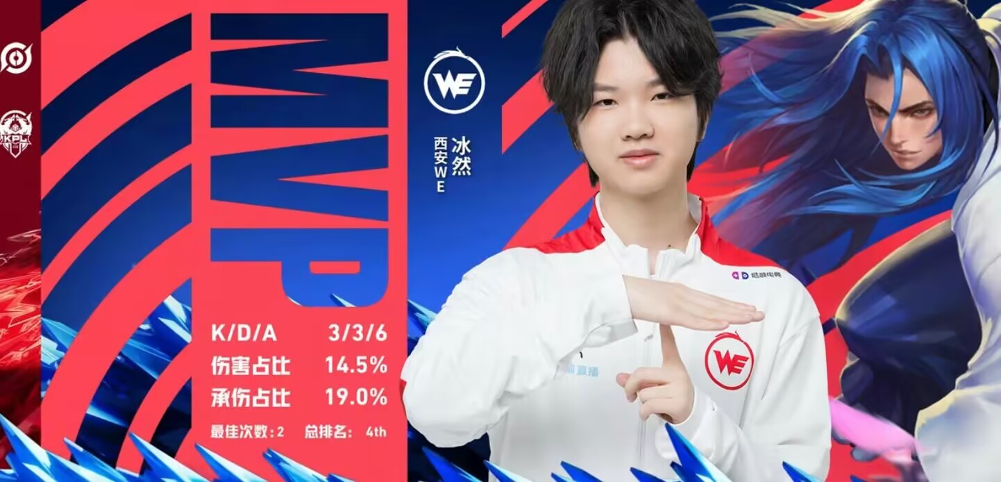 北京WB对战西安WE的第一局比赛，冰然的橘右京表现出色获得MVP！
