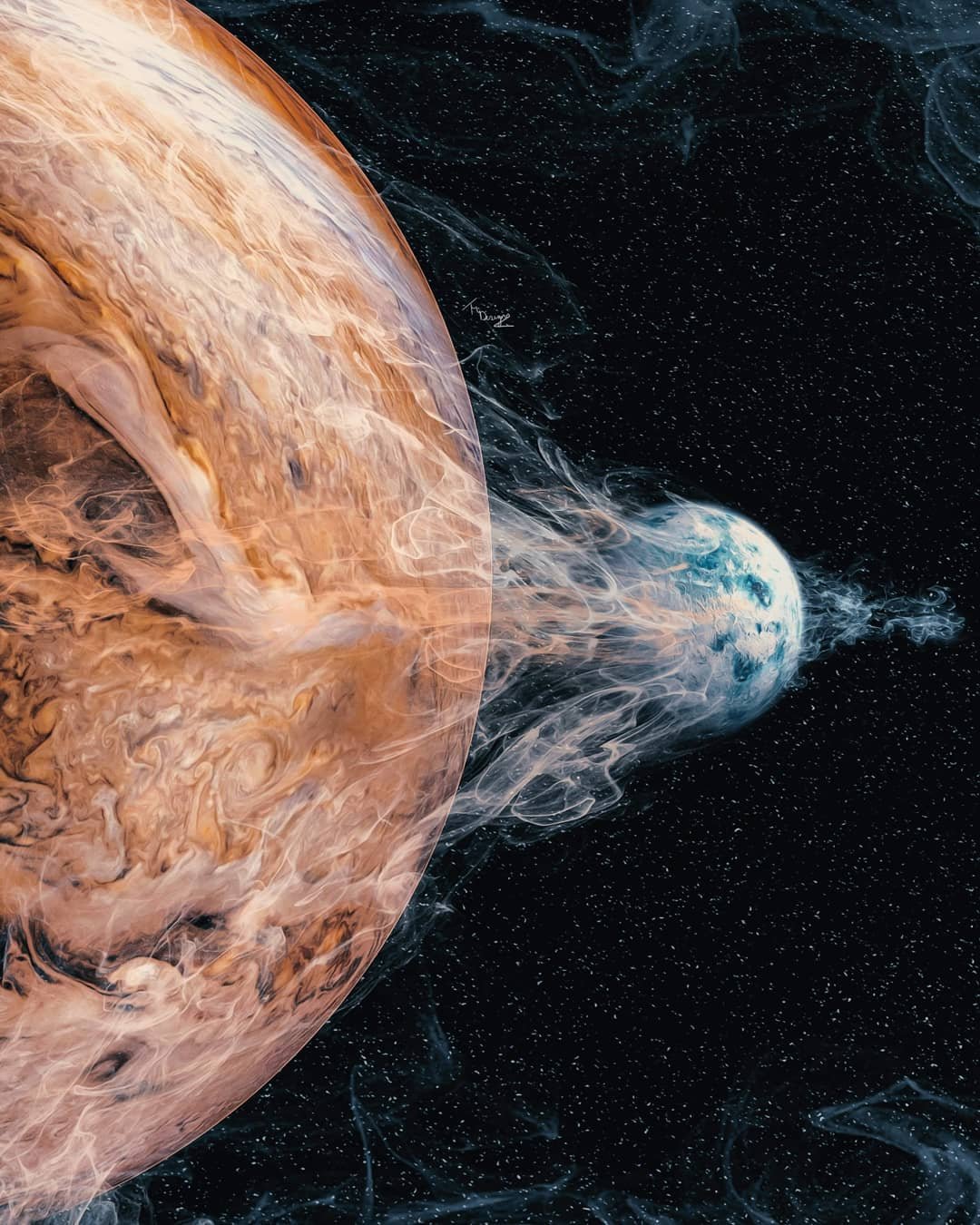 艺术家Marischa在Netflix上观看《流浪地球》后制作的三组概念海报