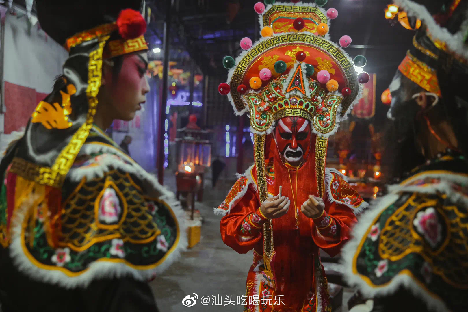 潮汕英歌舞“脸谱”。