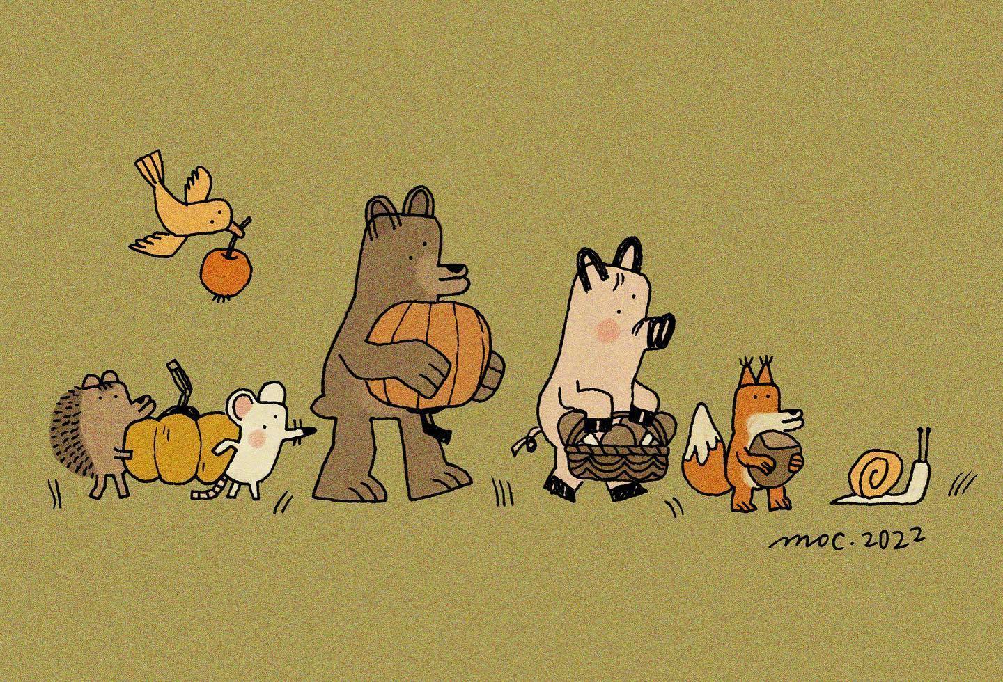 一组治愈美好的插画设计 ：Mojca Novak__财经头条