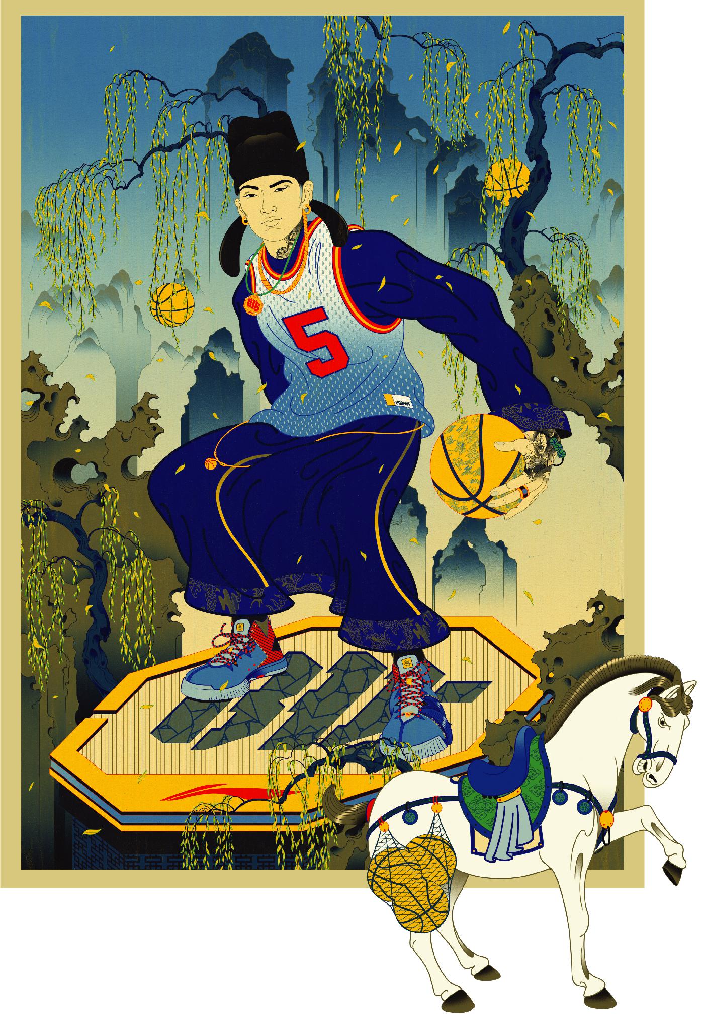 最新的城市系列画卷图案《长安少年·街头盛宴》由艺术家Andrew Archer