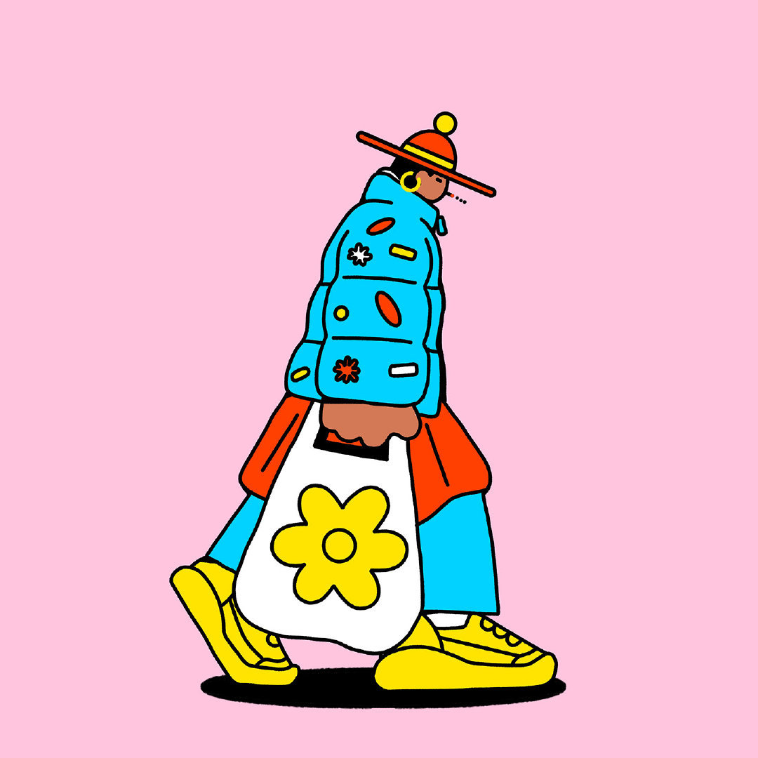 意大利插画师 EMANS 的高饱和度撞色人物插画，优秀！__财经头条