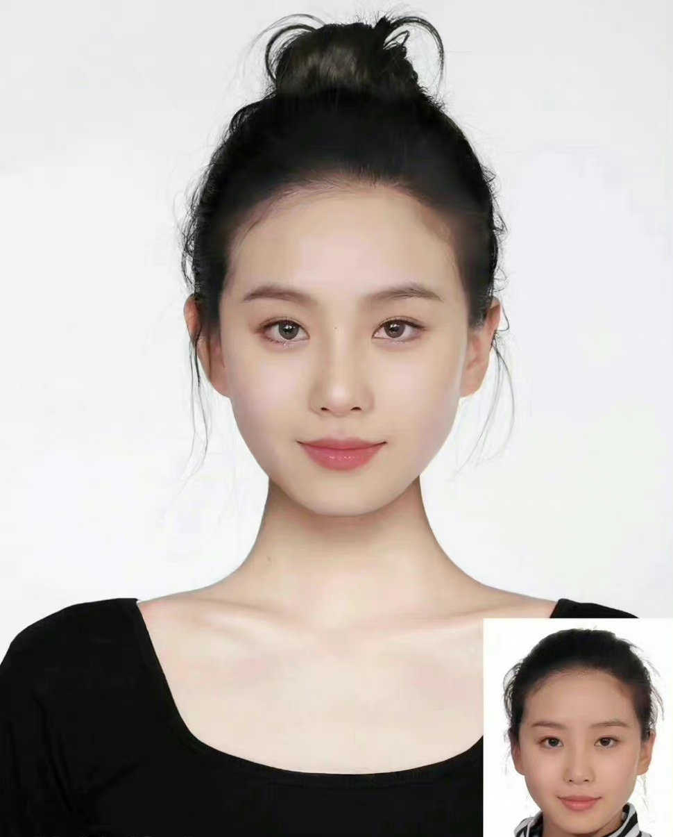 刘诗诗饭制证件照毫无违和感，依然还是这么米！