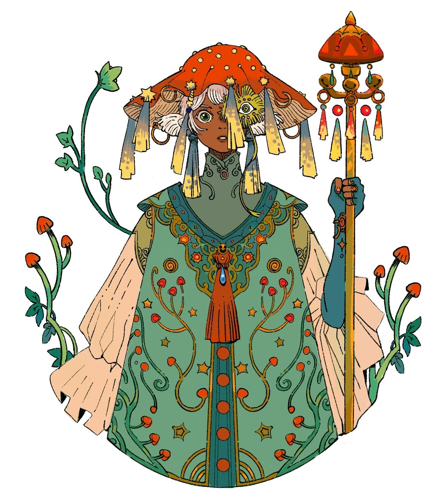 插画师 Ibon Adarne 的奇幻人物插画，满满的细节__财经头条