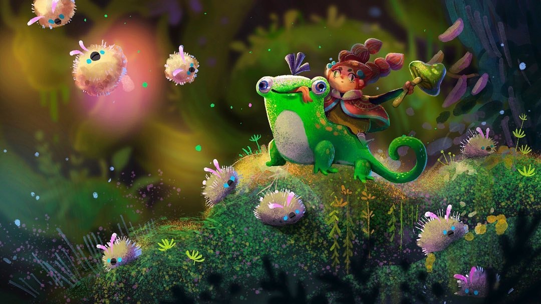 来自插画师Lulu Chen的插画作品，丰富的场景，梦幻的配色