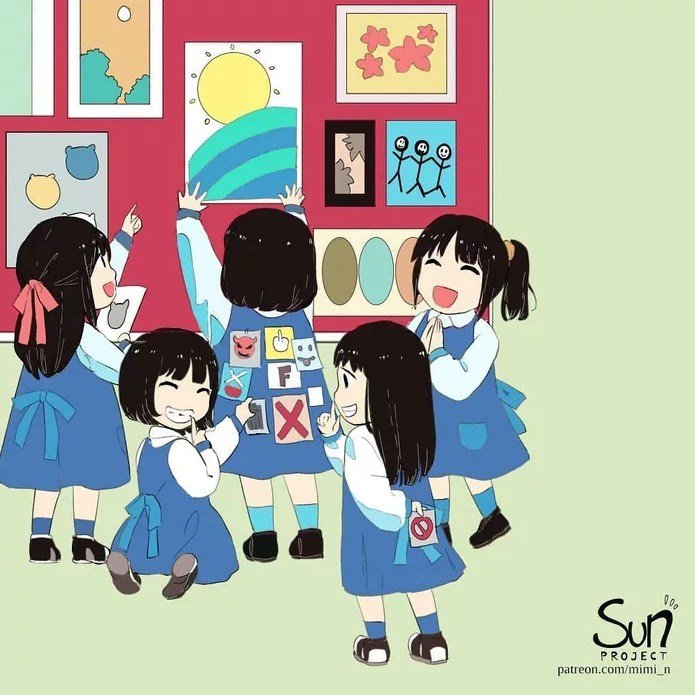 日本插画师Mimi N通过系列插画作品SUN Project揭露生活的黑暗面