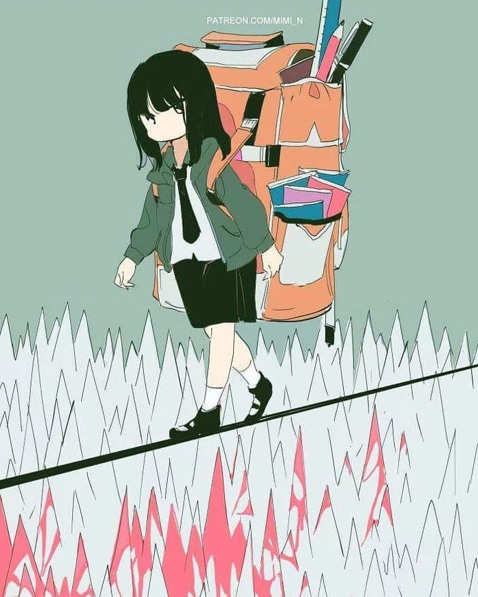 日本插画师Mimi N通过系列插画作品SUN Project揭露生活的黑暗面