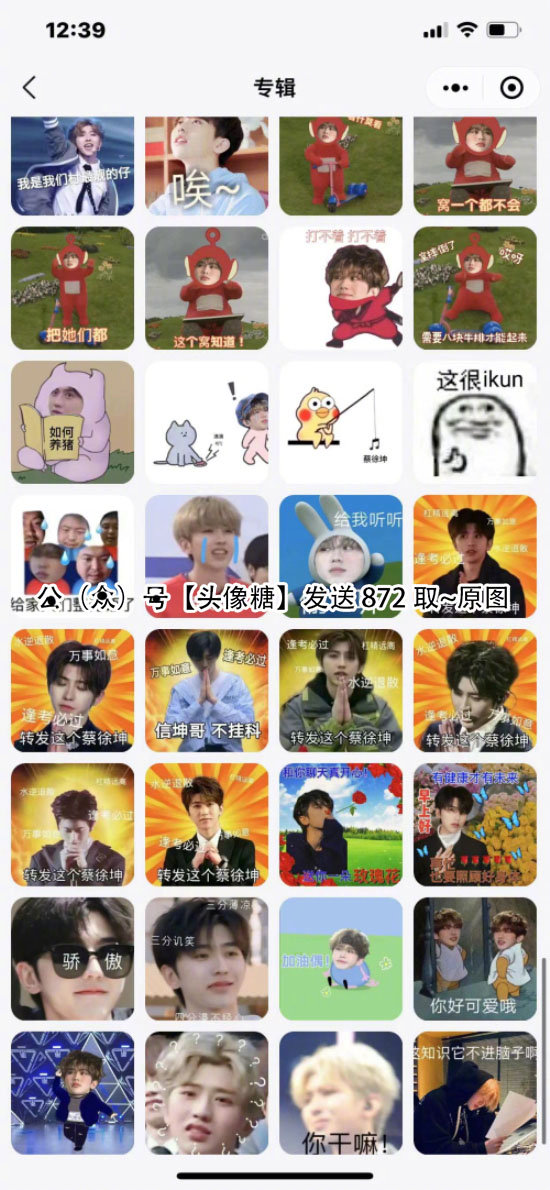 600多张蔡徐坤头像表情包 ikun头像 ikun表情包……