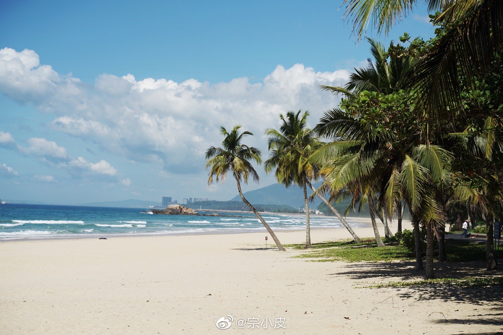 阳光、沙滩、椰林，还有清澈明亮的蓝绿色海水。疫情期间