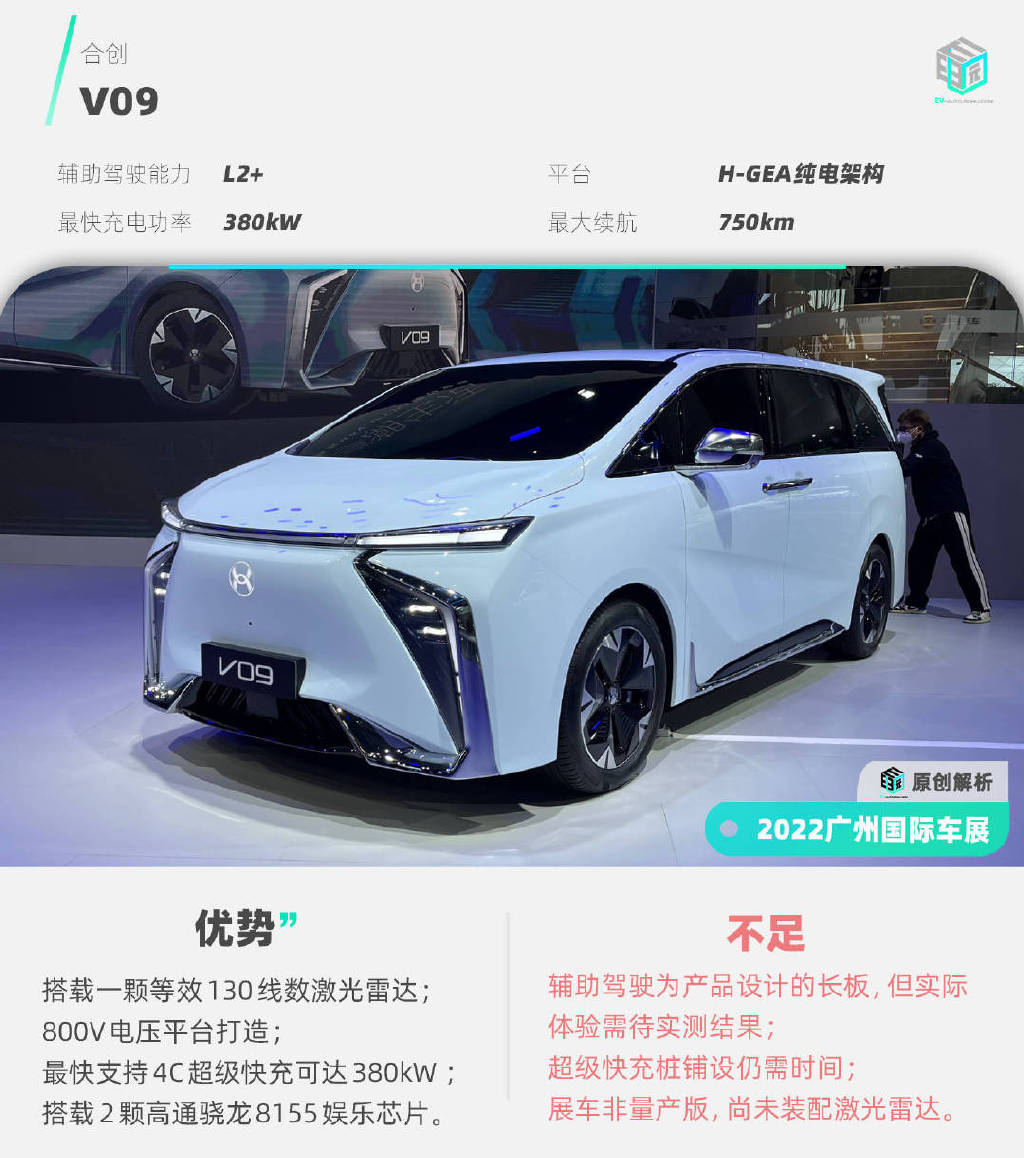 2022广州车展E快评丨首搭激光雷达MPV界的智驾卷王 实拍合创V09