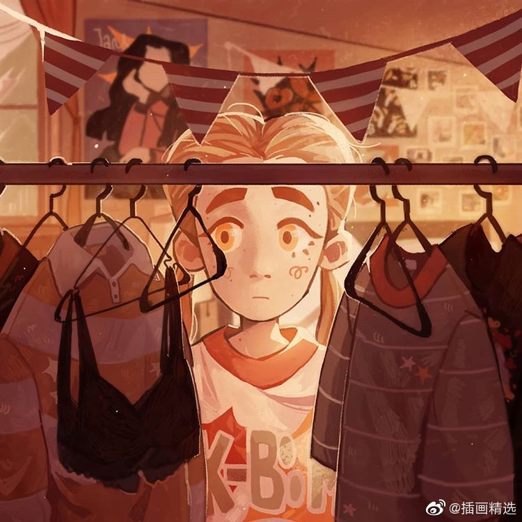 插画师murpha.s的一组复古暖色调插画，每一幅画都蕴含神秘的气息。
