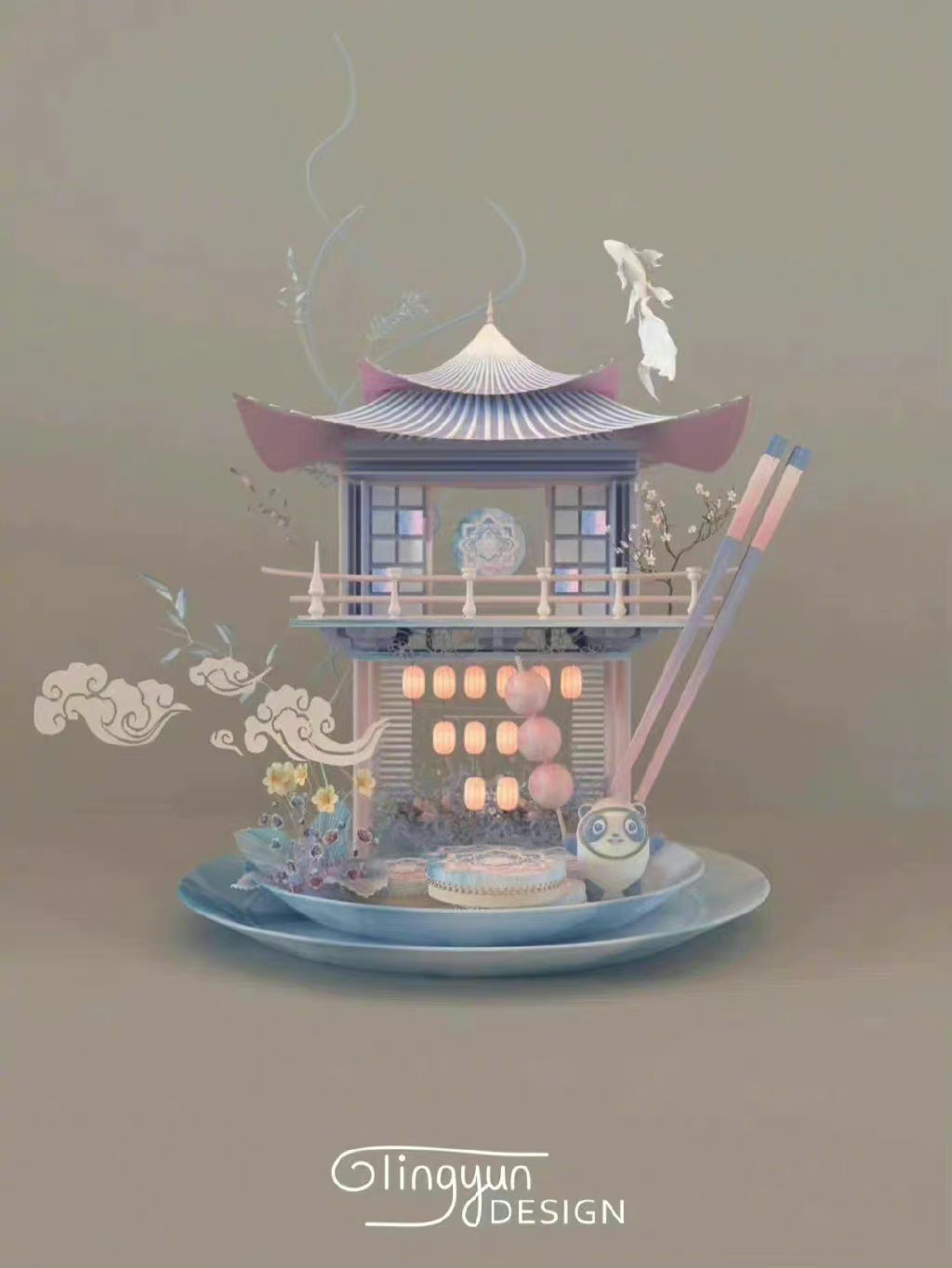 糖果色的中国风楼宇｜Tingyun Design