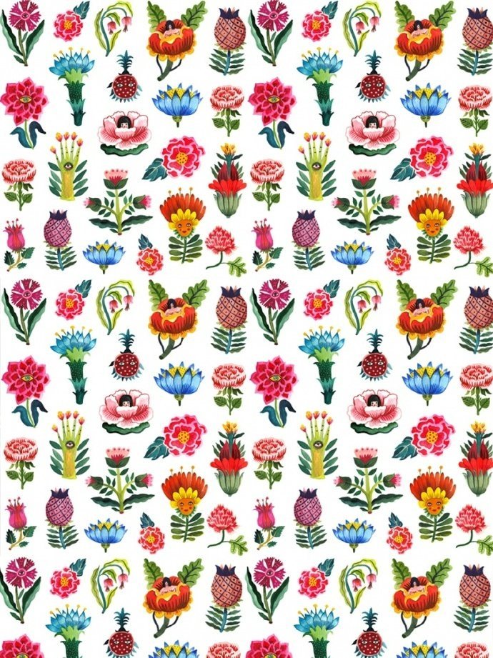 Aitch设计的创意唯美Patterns插画图案