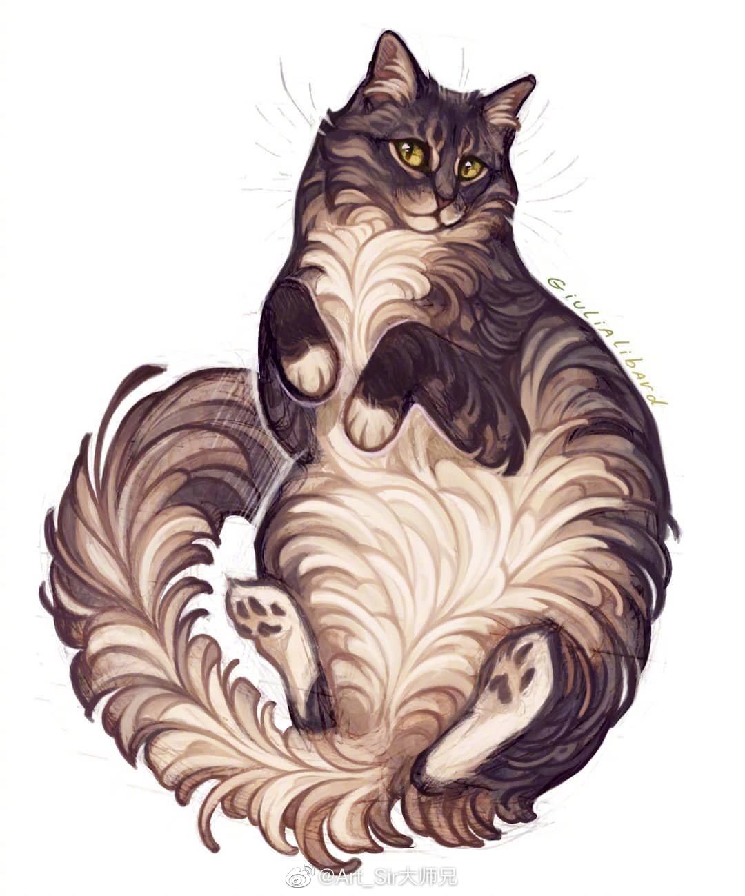 漂亮的喵星人插画师Commissions closed （Ins:giulialibard）