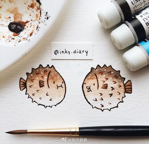 超萌又可爱的小清新动物插画 ：inky.diary